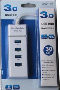 Technotech 4 Port USB 3.0 High Speed Hub (Black)