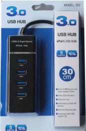 Technotech 4 Port USB 3.0 High Speed Hub (Black)